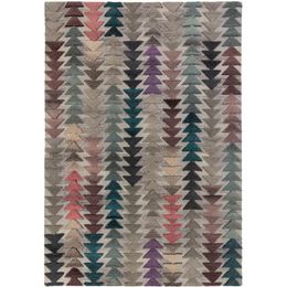 FLAIR RUGS Wollteppich &raquo;Archer 3D Effekt&laquo; rechteckig 10 mm H&ouml;he Wolle, Teppich, Wohnzimmer, Schlafzimmer, Esszimmer bunt Wolle B : 120cm 1 Stk., 10mm,
