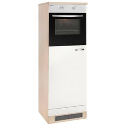 Optifit Backofen/K&uuml;hlumbauschrank &raquo;Faro&laquo;, mit Metallgriff, Breite 60 cm wei&szlig; akaziefarben, B/H/T: 60cm x 174,4cm x 57,1cm, T&uuml;ren: 2 Stk.
