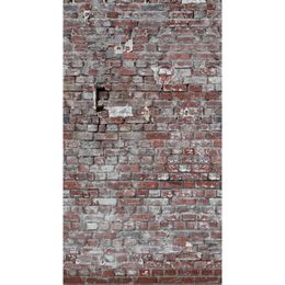Livingwalls living walls Fototapete &raquo;The Wall&laquo; Motiv Steinoptik urban glatt Fototapete Vintage Tapete Steinoptik Tapeten Wohnzimmer Design Optik rot Vinyl, Vlies 