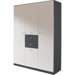 Rauch Dreht&uuml;renschrank &raquo;Landsberg&laquo; mit praktischen T&uuml;ren und Schubk&auml;sten grau Holzwerkstoff B/H/T: 136cm x 197cm x 54cm