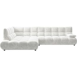 Home Affaire Ecksofa &raquo;Cozy Bubble, mit klappbarer Armlehne, Breite 324 cm&laquo; mit eleganter Steppung, Rundumbezug & weicher Polsterung wei&szlig; 100% 