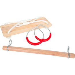 Small Foot Schaukelsitz &raquo;Schaukel-Set 3 in 1&laquo; mit Trapez, Schaukel und Turnringen beige Kunststoff, Massivholz bis 100 kg