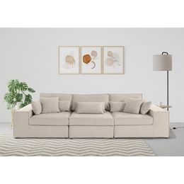 OTTO home 3-Sitzer &raquo;Florid&laquo; 3 Teile, bestehend aus Modulen, viele Bezugsqualit&auml;ten, auch in Cord beige Baumwollmix (60% Baumwolle/40% Leinen);Struktur