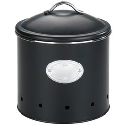 Wenko Vorratsdose &raquo;Modell Nero&laquo; luftdurchl&auml;ssige Dose im Retro-Design, ideal f&uuml;r Zwiebeln & Kartoffeln schwarz Metall B/H/L: 21cm x 18,7cm