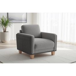 Sit & More sit&more Sessel &raquo;Concept&laquo; mit R&uuml;ckenkissen beige 100% Polyester Soft clean,mit Fu&szlig; Buche natur, B/H/T: 89cm x 84cm x 90cm