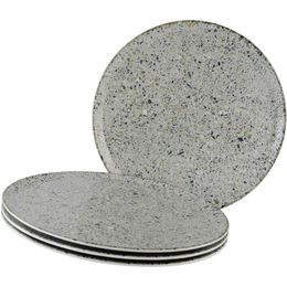 Creatable Pizzateller &raquo;Stone Collection Genua, Teller Set, 4-tlg.&laquo; Italienische Eleganz, Vielseitig einsetzbar grau Steinzeug 33cm
