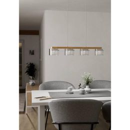 Eglo H&auml;ngeleuchte &raquo;PORTICO-Z H&auml;ngelampe Holz wei&szlig;, ZigBee 3.0, Timer, Pendelleuchte&laquo; LED-Modul 1 Stk. RGB warmwei&szlig; - kaltwei&szlig; App / Sprachsteuerung 