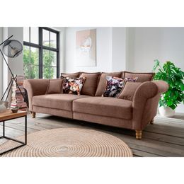 Home Affaire Big-Sofa &raquo;Tassilo Mega Sofa mit viel Platz, bequem durch Kaltschaum im Sitz&laquo; braun 100% Polyester B/H/T: 266cm x 95cm x 110cm, Velours, 