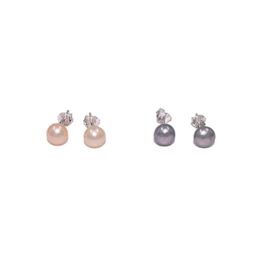 Firetti Damen Perlenohrringe &raquo;Multipack Schmuck Geschenk Ohrschmuck Perle&laquo; Made in Germany - mit S&uuml;&szlig;wasserzuchtperle orange 5mm, Perlen Silber 925 (