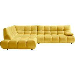 Home Affaire Ecksofa &raquo;Cozy Bubble, mit klappbarer Armlehne, Breite 324 cm&laquo; mit eleganter Steppung, Rundumbezug & weicher Polsterung gelb 100% 