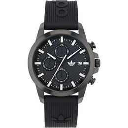 adidas originals Damen adidas originals Chronograph &raquo;EXPRESSION TWO CHRONO&laquo; Quarzuhr, Armbanduhr, Herrenuhr, Damenuhr, unisex, Silikonarmband schwarz 