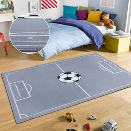 Hanse Home Teppich &raquo;Estadio&laquo; rechteckig 8 mm H&ouml;he Kinderteppich, Spielteppich, Spielunterlage, Fu&szlig;ball, Kinderzimmer grau Polypropylen (PP) B : 200cm 