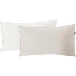 Kleine Wolke Kissenbezug &raquo;Linda&laquo; einfaches, sehr elegantes Design beige Mako-Satin, Obermaterial: 100% Baumwolle B/L: 40cm x 80cm, 1 Stk., Mako-Satin