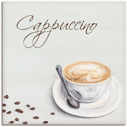 Artland Leinwandbild &raquo;Cappuccino II&laquo; Getr&auml;nke 1 Stk. tlg. auf Holzrahmen gespannt wei&szlig; Leinwand B/H/T: 30cm x 30cm, Leinwandbild Getr&auml;nke quadratisch, 1 Stk.