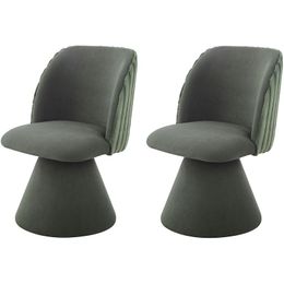 Hela Esszimmerstuhl &raquo;BARI I Drehstuhl&laquo; (Set) 2 Stk.360&deg; drehbar, Polsterfu&szlig;, Materialkombi, Au&szlig;en Felloptik Innen Velvet Polyester, Stoff B/H/T: 54cm 