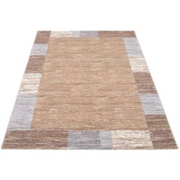 OCI DIE TEPPICHMARKE Teppich &raquo;Sofi Star&laquo; rechteckig 12 mm H&ouml;he Fris&eacute; Teppich, Kurzflor, mit Bord&uuml;re, Wohnzimmer beige Kunstfaser B : 200cm 1 Stk., 