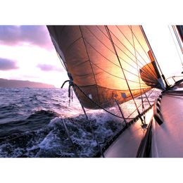 papermoon Fototapete &raquo;Sailing to Sunset&laquo; glatt bunt Vlies B/L: 3,5m x 2,6m, Bahnen: 7 Stk.