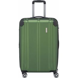 Travelite Herren Travelite Hartschalen-Trolley &raquo;CITY Reisekoffer Hartschale&laquo; 78 l 4 Rollen mit TSA-Schloss, robustes ABS Reisegep&auml;ck gr&uuml;n 78 l