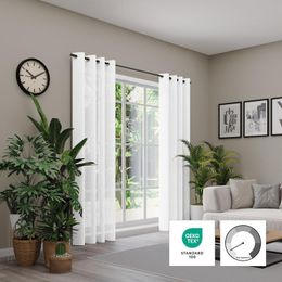 Neutex for you! Vorhang &raquo;Libre-ECO&laquo; &Ouml;sen 1 Stk. tlg. wei&szlig; Jacquard, Polyester 245cm, &Ouml;sen, 142cm