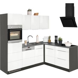 KOCHSTATION Winkelk&uuml;che &raquo;KS-Brindisi&laquo; Stellbreite 230/170 cm, wahlweise mit E-Ger&auml;ten, mit MDF-Fronten wei&szlig; B/H/T: 230cm x 200cm x 60cm, ohne E-Ger&auml;te