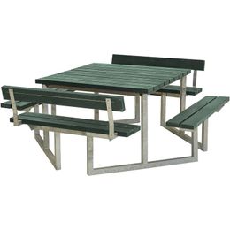 Plus Garten-Essgruppe &raquo;&raquo;Twist&laquo; Kombim&ouml;bel mit 2 R&uuml;ckenlehnen&laquo; 1 Stk. tlg. 204x227x76/45 cm gr&uuml;n Polywood, Stahl B/H/T: 227cm x 76cm x 204cm