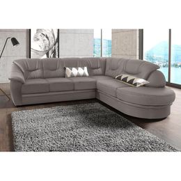 Sit & More sit&more Ecksofa &raquo;Savona&laquo; wahlweise mit Schlaffunktion grau NaturLEDER (echtes Rindsleder) in Sitz und R&uuml;cken. Korpus in passendem Kunstleder SOFTLUX 