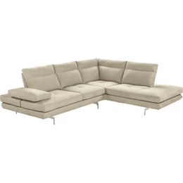 Calia italia Ecksofa &raquo;Toby Wing, B/T: 288/232 cm, Multifunktionssofa, Designsofa, L-Form&laquo; Sitztiefenverstellung und Armteilfunktion, F&uuml;&szlig;e chrom 