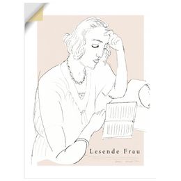Artland Wandbild &raquo;Lesende Frau&laquo; Bilder von Frauen 1 Stk. tlg. als Alubild, Leinwandbild, Poster, Wandaufkleber in verschied. Gr&ouml;&szlig;en beige Vinyl B/H/T: 45cm x 