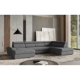 Sit & More sit&more Wohnlandschaft &raquo;U-Form&laquo; mit verstellbaren Kopfteilen, wahlweise mit Schlaffunktion grau 90% Polyester, 10% Polyamid B/H/T: 345cm x 79cm x 