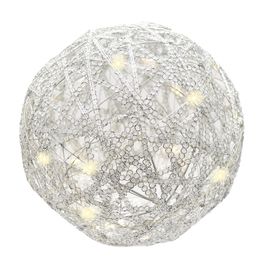 I.GE.A. LED-Dekofigur &raquo;LED-Kugel&laquo; Dekolicht Kugelleuchte Lichterball Weihnachtsdeko Dekokugel Lichtkugel silber Draht B/H/T: 20cm x 20cm