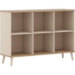 YUNY by PAIDI Sideboard &raquo;HAZEL in Beige, 6 offene F&auml;cher&laquo; modernes & stabiles Regal aus Holz, offenes Standregal beige Holzwerkstoff B/H/T: 123cm x 