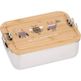 L&auml;ssig L&auml;ssig Kinder L&Auml;SSIG Lunchbox &raquo;Bamboo Nature&laquo; mit Holzdeckel silber B/H/L: 18cm x 6cm x 13cm