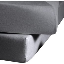 Fleuresse Spannbettlaken &raquo;Ines hochwertiger Jersey aus reiner Baumwolle,&laquo; aus Baumwolle, f&uuml;r Matratzen bis 23 cm H&ouml;he, Bettlaken, Spannbetttuch grau 