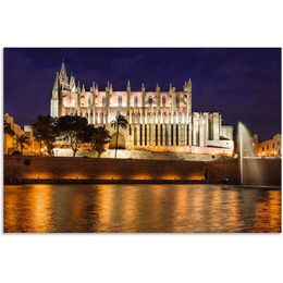Artland Alu-Dibond-Druck &raquo;Kathedrale in Palma de Mallorca Balearen&laquo; Geb&auml;ude 1 Stk. tlg. f&uuml;r Innen- und Au&szlig;enbereich geeignet, Outdoorbild gold B/H/T: 60cm x 