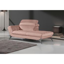 Egoitaliano Recamiere &raquo;Sueli, extravagantes Design und erstklassiger Sitzkomfort&laquo; Solit&auml;rm&ouml;bel, hochwertiger Lederbezug, inklusive Kopfteilverstellung rosa Leder 