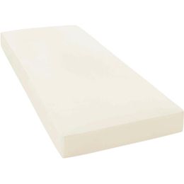 Janine Spannbettlaken &raquo;ELASTIC 5002&laquo; f&uuml;r Matratzen bis 35 cm H&ouml;he, 95% Baumwolle, hochwertig, langlebig beige Jersey-Elasthan, Obermaterial: 95% Baumwolle, 5