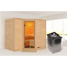 Karibu Sauna &raquo;Sanna 2&laquo; Set, Ofen 9 kW integr. Strg beige Saunaofen, integrierte Steuerung, 9 kW