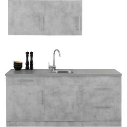 Wiho-K&uuml;chen wiho K&uuml;chen K&uuml;che &raquo;Cali&laquo; wahlweise mit E-Ger&auml;ten, Breite 180 cm grau B/H/T: 180cm x 60cm, ohne E-Ger&auml;te