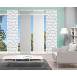 Vision S Schiebegardine &raquo;4ER SET WAVE&laquo; Paneelwagen 4 Stk. tlg. HxB: 260x60, Schiebevorhang 4er Set Digitaldruck grau Polyester 260cm, Paneelwagen, 60cm