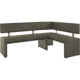 OTTO home Eckbank &raquo;Charissa&laquo; in 3 Gr&ouml;&szlig;en, verschiedene Qualit&auml;ten gr&uuml;n Holzwerkstoff, Massivholz B/H/T: 210cm x 90cm x 140cm, Microfaser, langer 