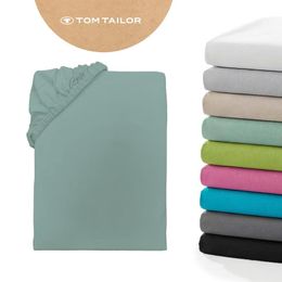 Tom Tailor HOME Spannbettlaken &raquo;Tom Tailor Jersey&laquo; ab Gr&ouml;&szlig;e 90x200 cm, Laken in hochwertiger Jersey Qualit&auml;t gr&uuml;n Jersey, Obermaterial: 100% Baumwolle