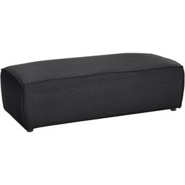 OTTO home Hocker &raquo;NEU: SHERWOOD XXL, Polsterhocker, Cord, Webstoff&laquo; rechteckig, bequemer Sitzkomfort, 130/60/44 cm, Krokodilverbinder schwarz 100% 