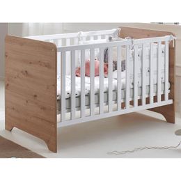 Arthur Berndt Babybett &raquo;Kinderbett &raquo;Marlon&laquo; 70 x 140 cm&laquo; wei&szlig; Holzwerkstoff Lattenrost, Liegefl&auml;che B/L: 70cm x 140cm, kein H&auml;rtegrad, ohne Matratze