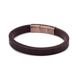 Fynch-Hatton Herren Fynch-Hatton Lederarmband &raquo;Schmuck Geschenk Armband The Leather Classic&laquo; braun 22,5cm, Edelstahl Leder
