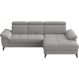 Sit & More sit&more Ecksofa &raquo;Vanity, L-Form, B: 264 cm,&laquo; Inkl.Sitz-,Kopf-und Armteilverstellung grau 100% Polyester B/H/T: 264cm x 84cm x 181cm, Flachgewebe, 