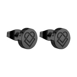 Liebeskind Berlin Damen Paar Ohrstecker &raquo;Schmuck Geschenk Edelstahl Ohrringe Keep Loving Herz&laquo; schwarz 8mm, Edelstahl