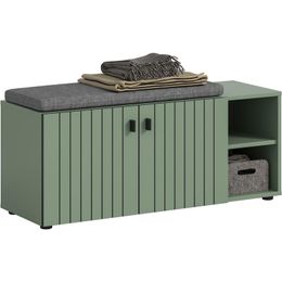 Home Affaire Sitzbank &raquo;TATIO, 106x43x37 cm, 2 T&uuml;ren, 2 offene F&auml;cher&laquo; Sitzbank und Sitzkissen, Garderobensitzbank, Sitzbank Flur mit Stauraum, 
