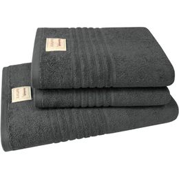 Dyckhoff Handtuch Set &raquo;Nature&laquo; Set 3 Stk. Frottier 3er Set: 2x Handt&uuml;cher, je 50 x 100 cm & 1x Badetuch 70 x 140 cm grau Frottier, Obermaterial: 100% Baumwolle