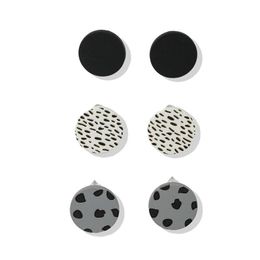 Firetti Damen Ohrstecker-Set &raquo;Multipack Schmuck Geschenk Eisen Ohrschmuck Ohrringe&laquo; Made in Germany schwarz-wei&szlig; 18mm, Acryl Eisen