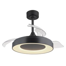 Globo LIGHTING Deckenleuchte &raquo;ELINA&laquo; LED-Modul 1 Stk. Ventilator / Schlafzimmer / Wohnzimmer / Arbeitszimmer/ rund /3 Fl&uuml;gel schwarz 1 Stk.